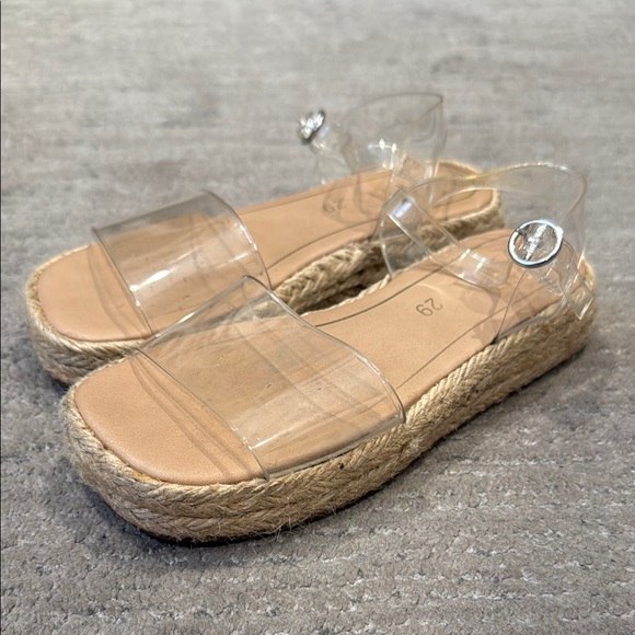 Zara | Shoes | Zara Tan Espadrille Sandals With Transparent Straps ...